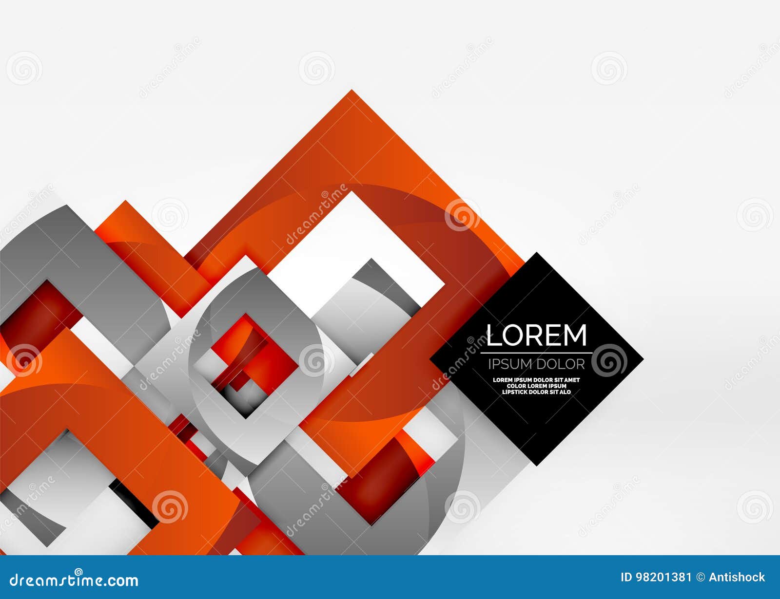 Squares Geometric Shapes in Light Grey 3d Space Stock Vector ...