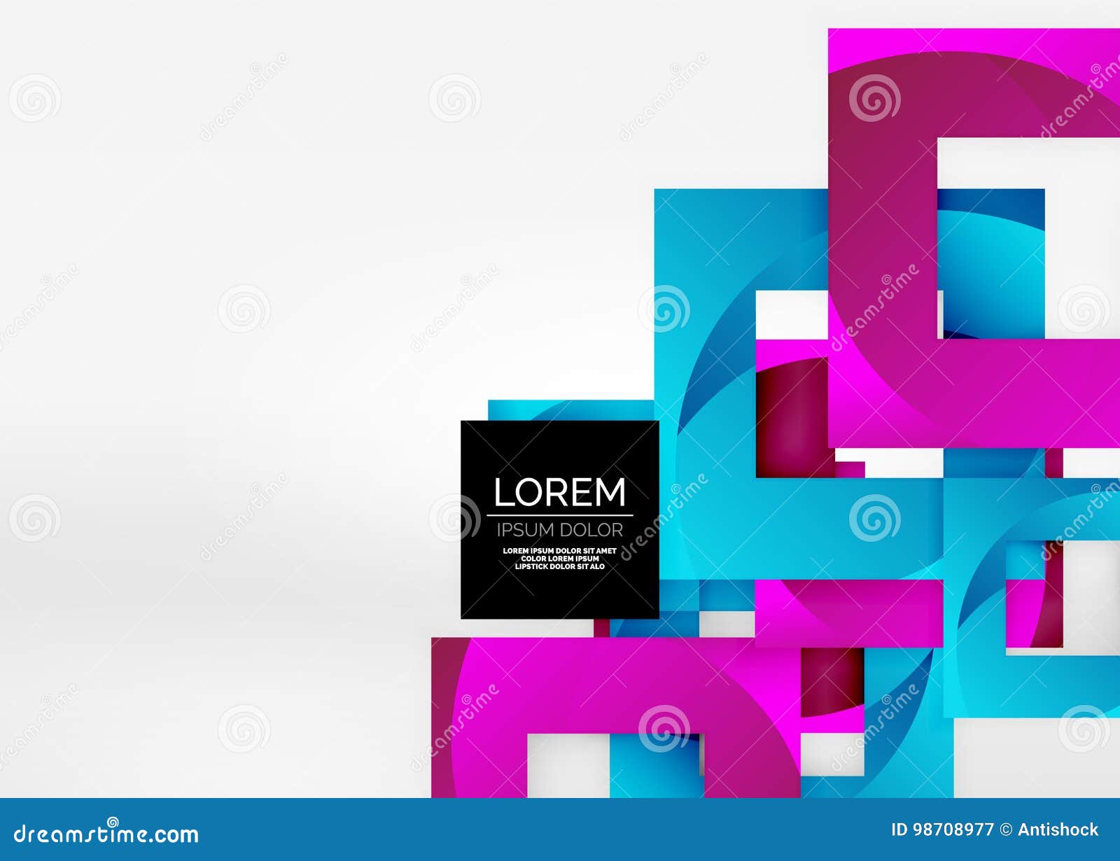 Squares Geometric Shapes in Light Grey 3d Space Stock Vector ...