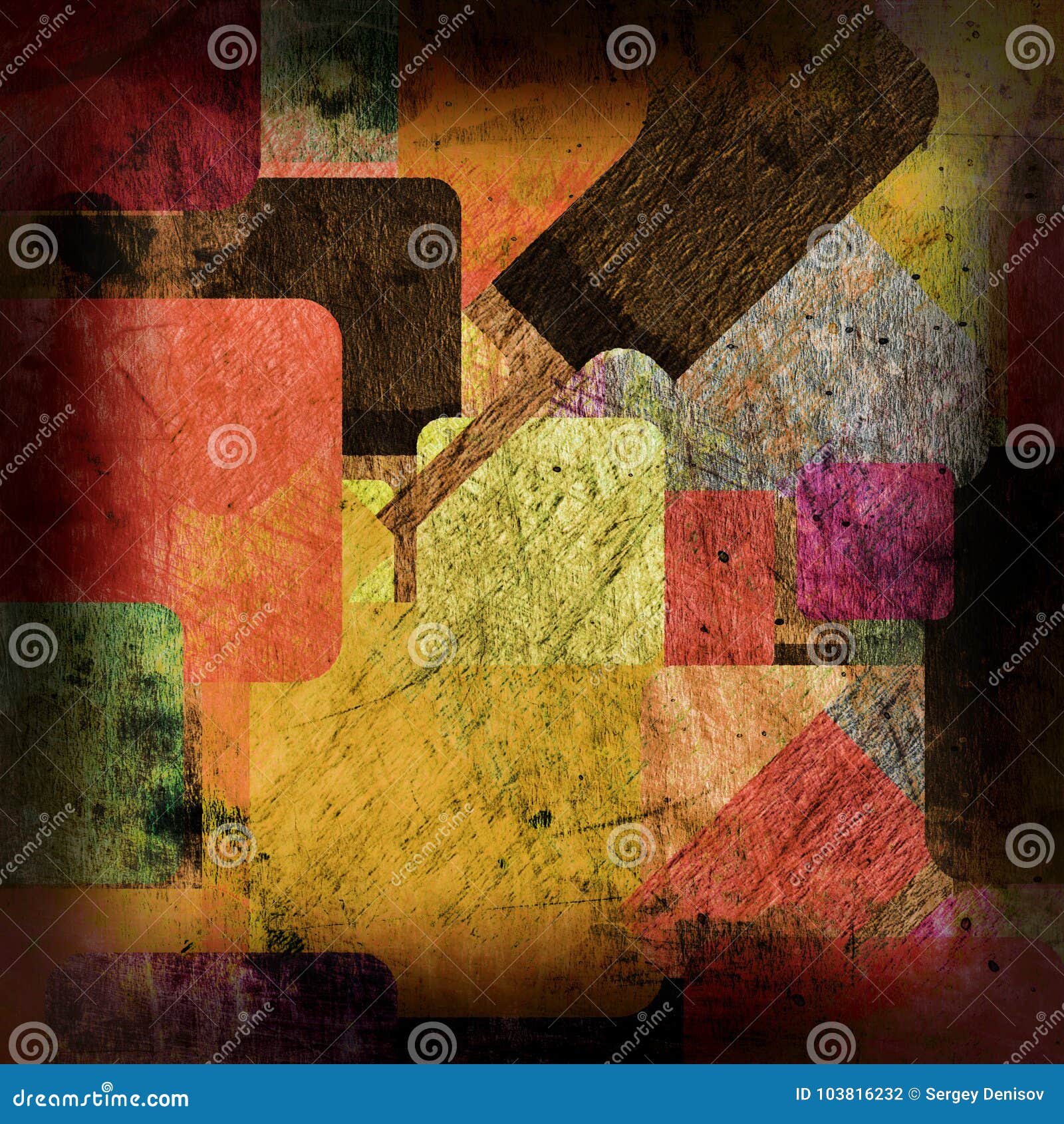 Squares on the grunge wall stock illustration. Illustration of backdrop ...