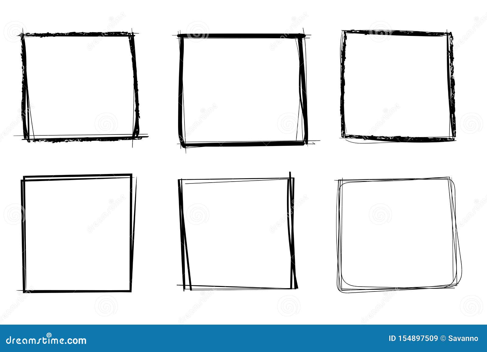 Squares. Hand drawn shapes stock vector. Illustration of abstract ...