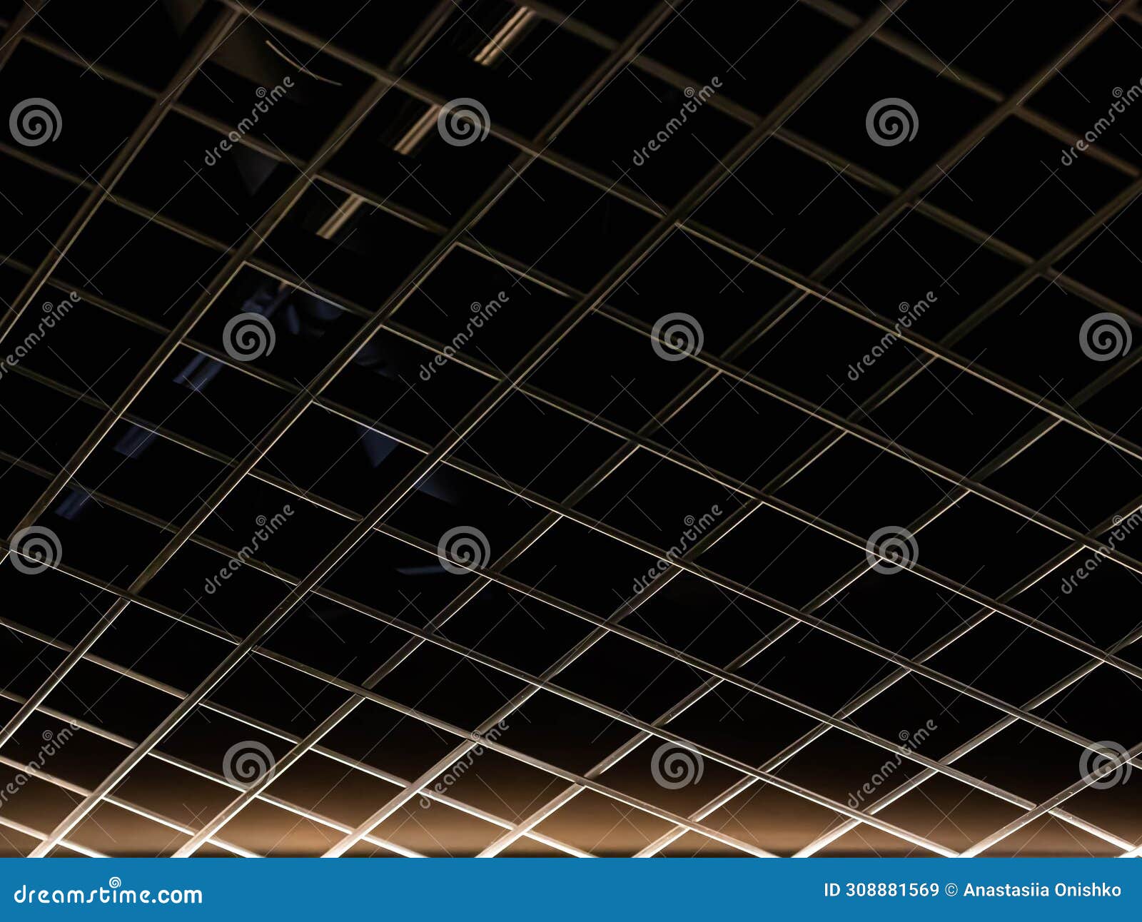 Wooden Ceiling Lining in the Shape of Diamonds. Stock Image - Image of ...