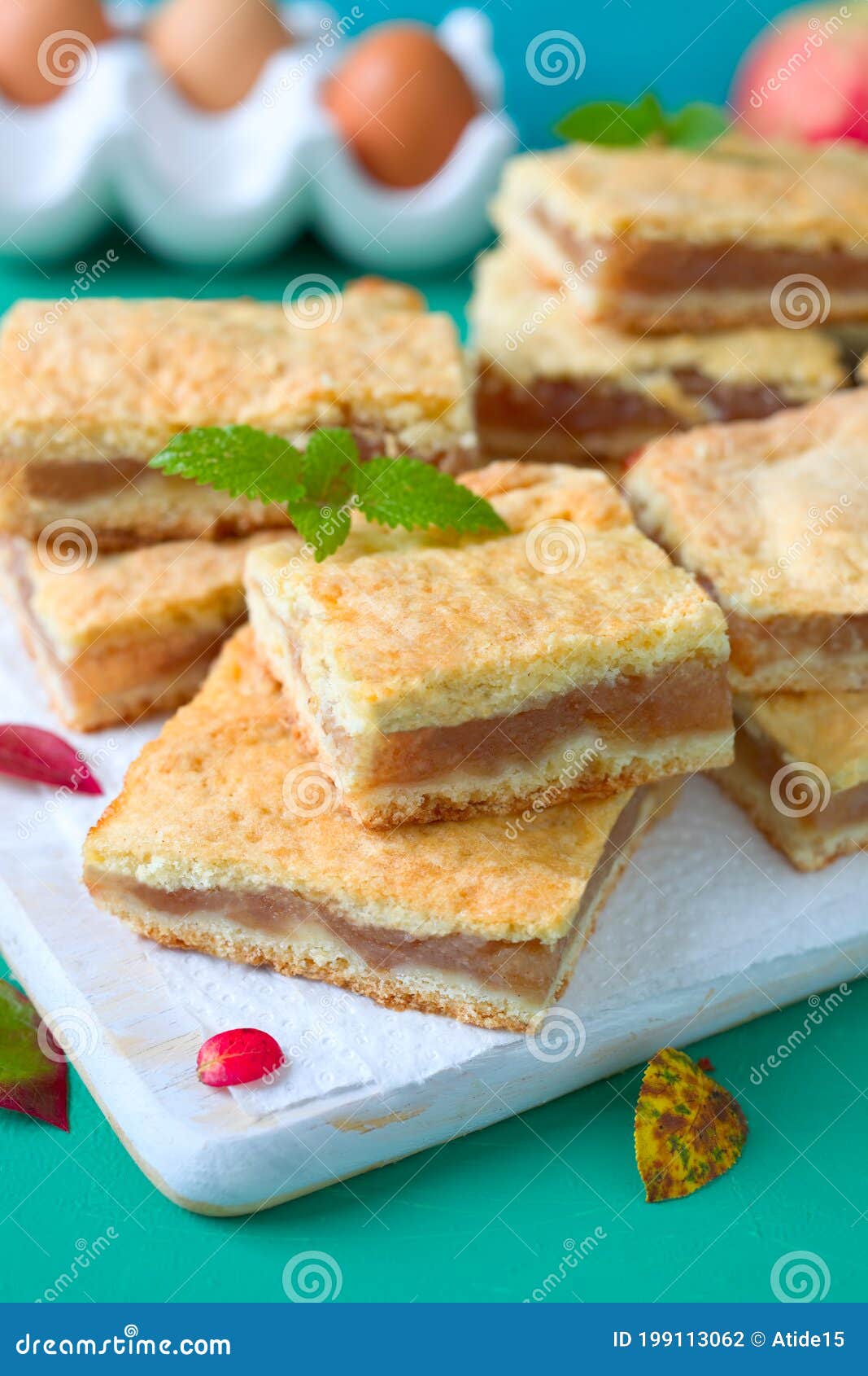 Apple cake stock photo. Image of recipe, apple, sliced - 199113062
