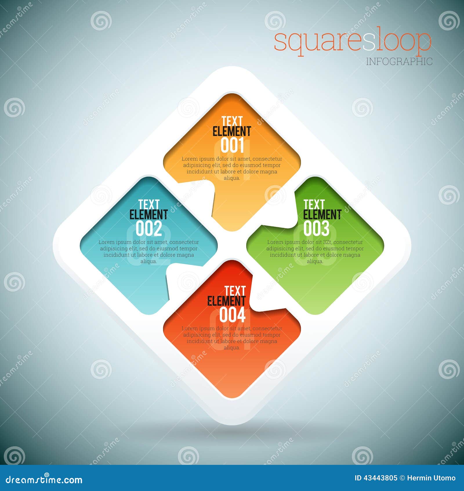 Squares Loop Infographic stock vector. Illustration of design - 43443805