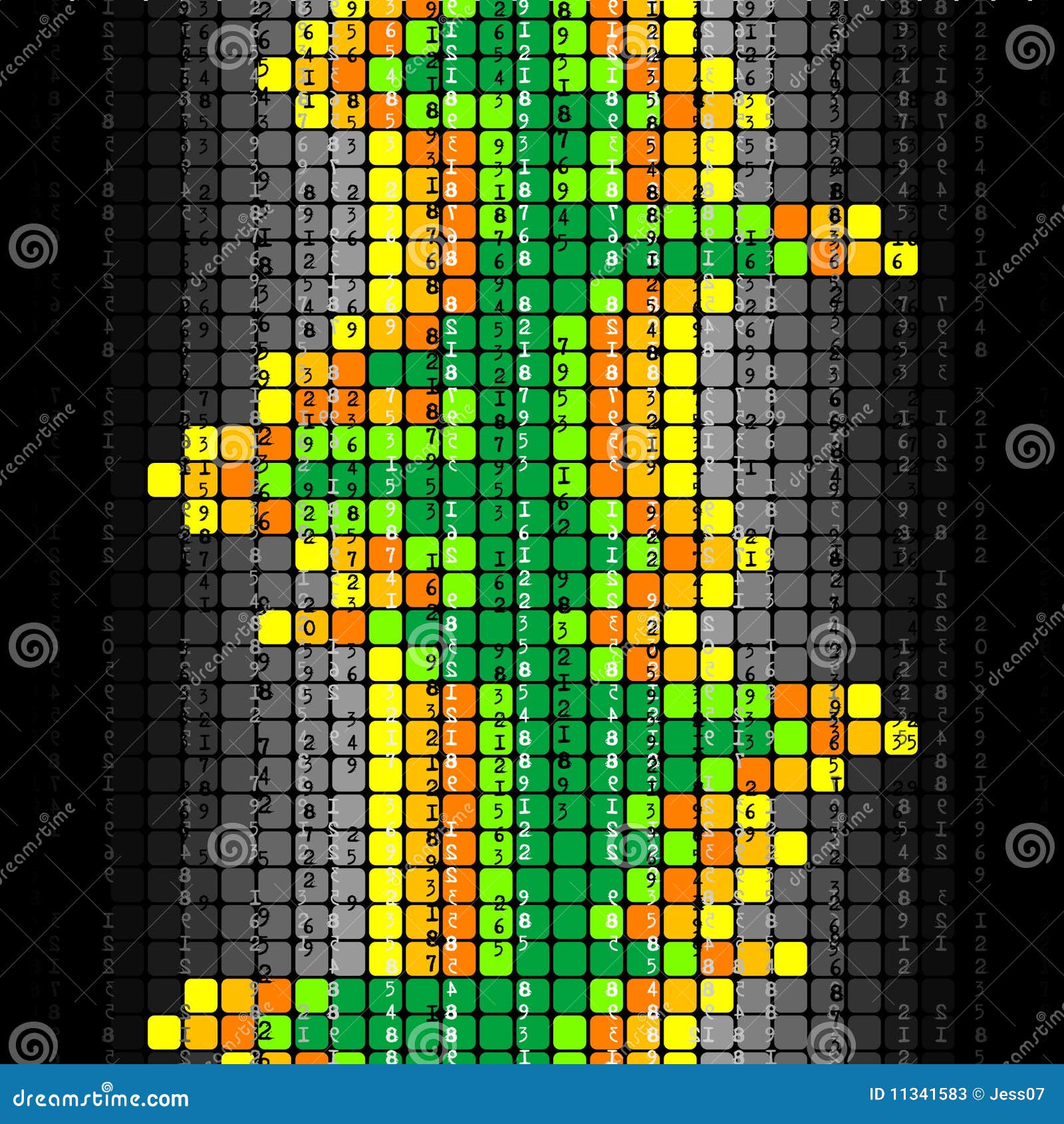 Squares and numbers stock illustration. Illustration of elements - 11341583