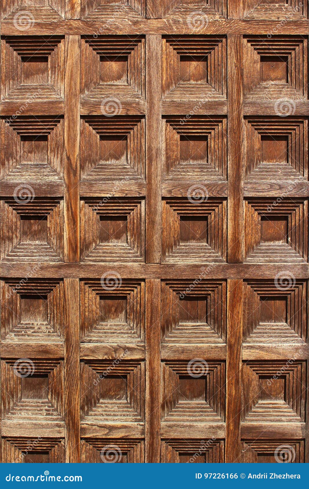 Squares Pattern on Old Wooden Door Stock Photo - Image of grunge ...