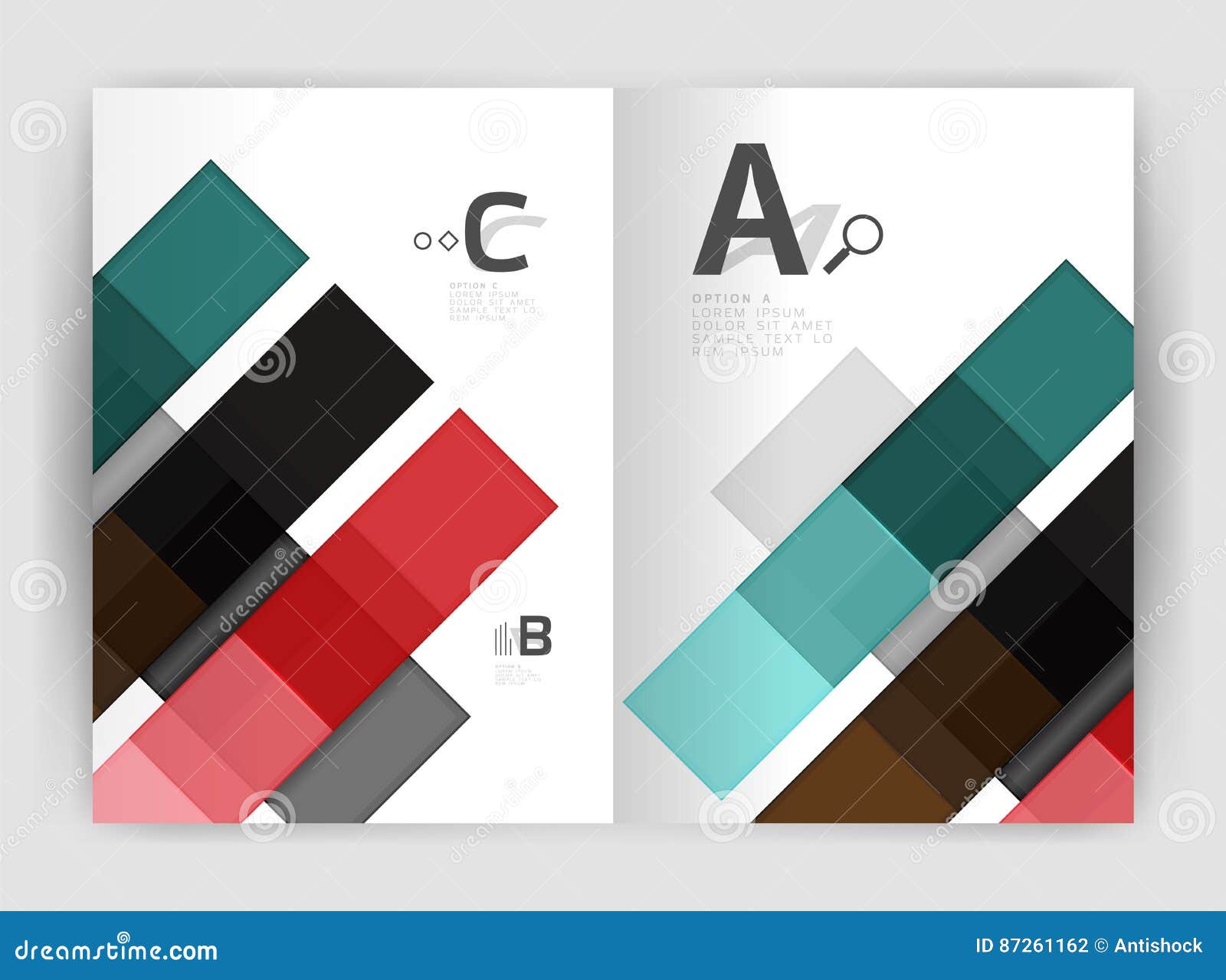 Squares and Rectangles A4 Brochure Template Stock Illustration ...