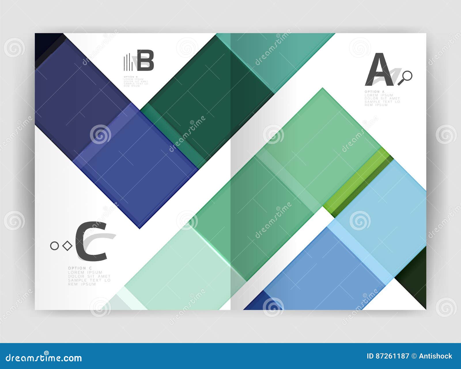 Squares and Rectangles A4 Brochure Template Stock Illustration ...