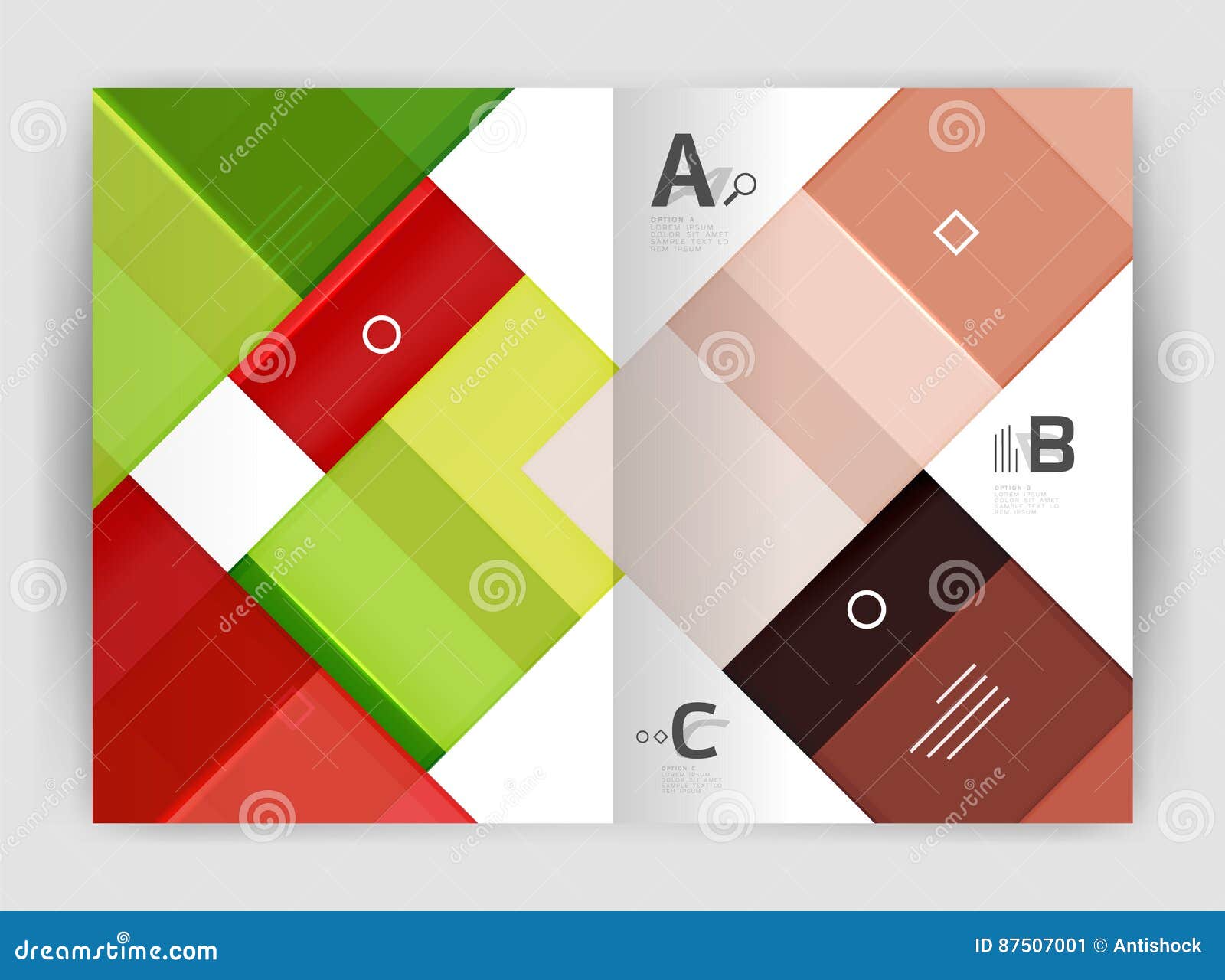 Squares and Rectangles A4 Brochure Template Stock Vector - Illustration ...