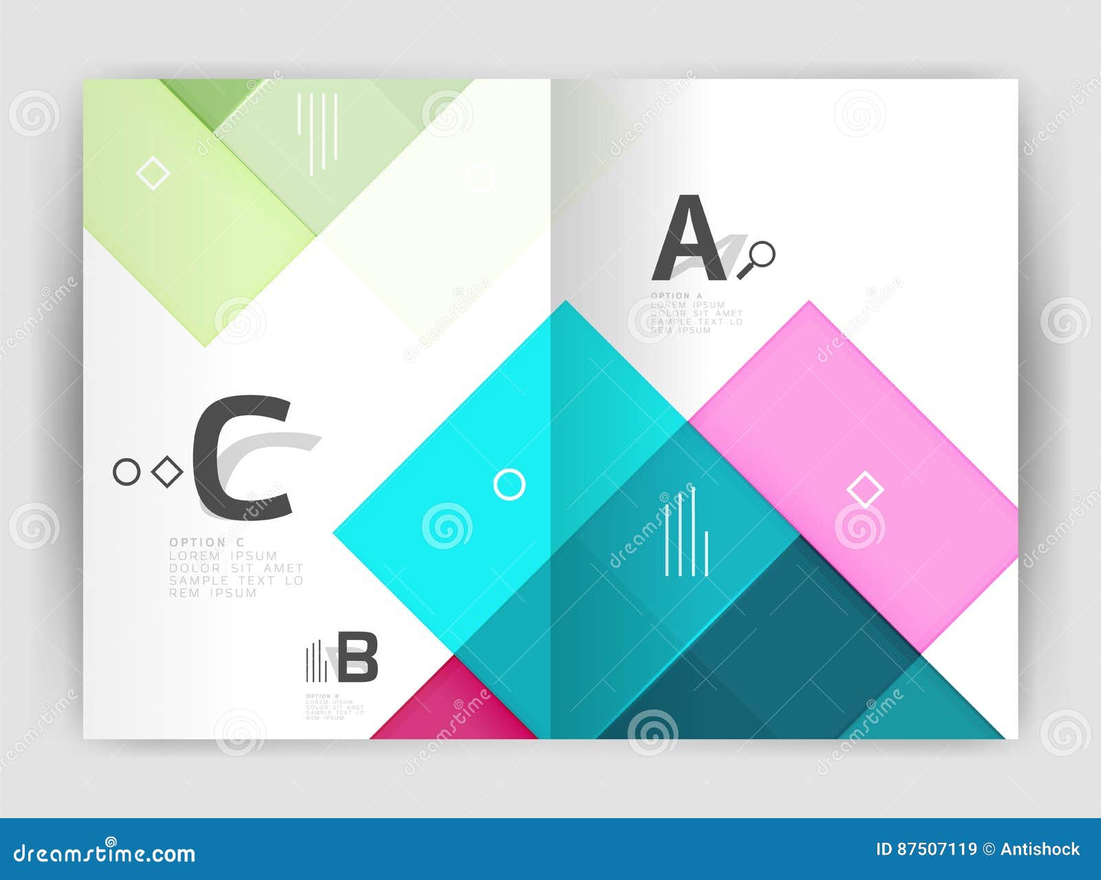 Squares and Rectangles A4 Brochure Template Stock Vector - Illustration ...