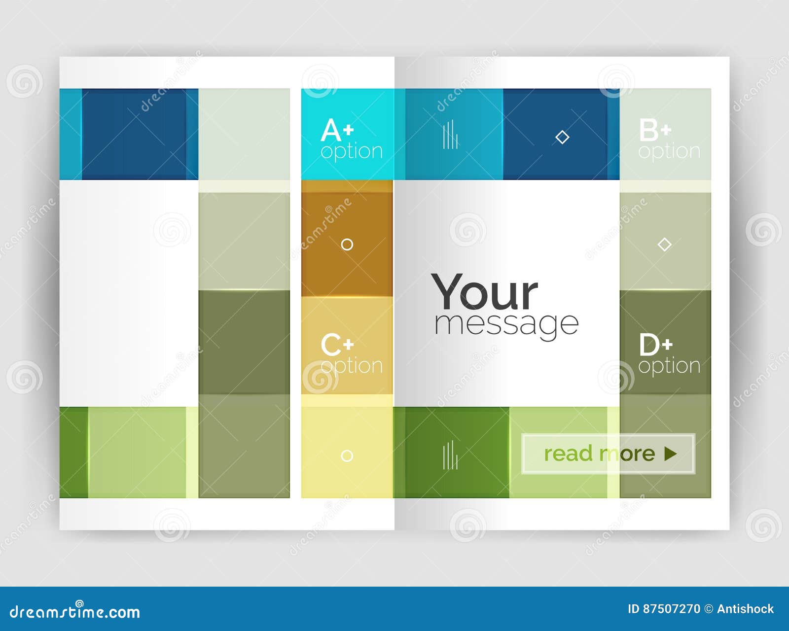 Squares and Rectangles A4 Brochure Template Stock Vector - Illustration ...