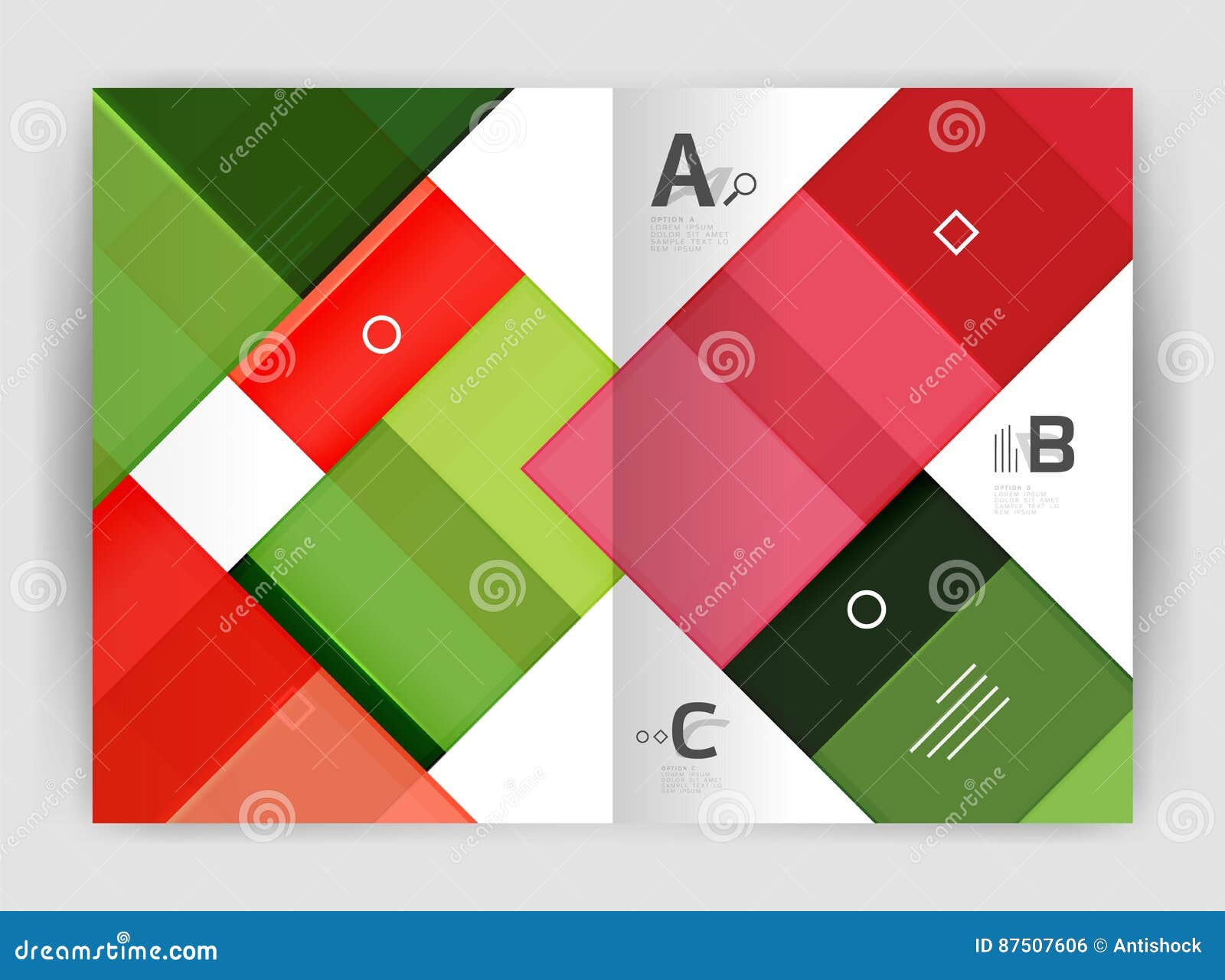 Squares and Rectangles A4 Brochure Template Stock Vector - Illustration ...