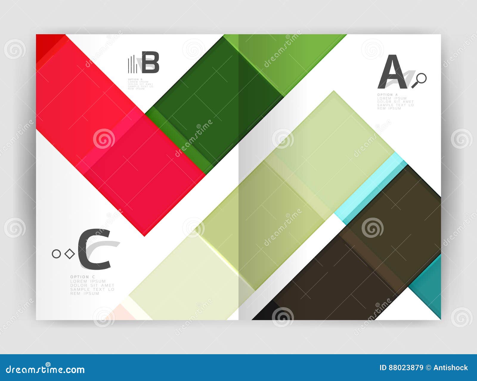 Squares and Rectangles A4 Brochure Template Stock Illustration ...