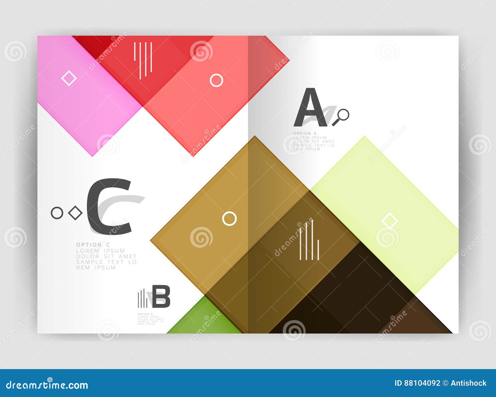Squares and Rectangles A4 Brochure Template Stock Illustration ...