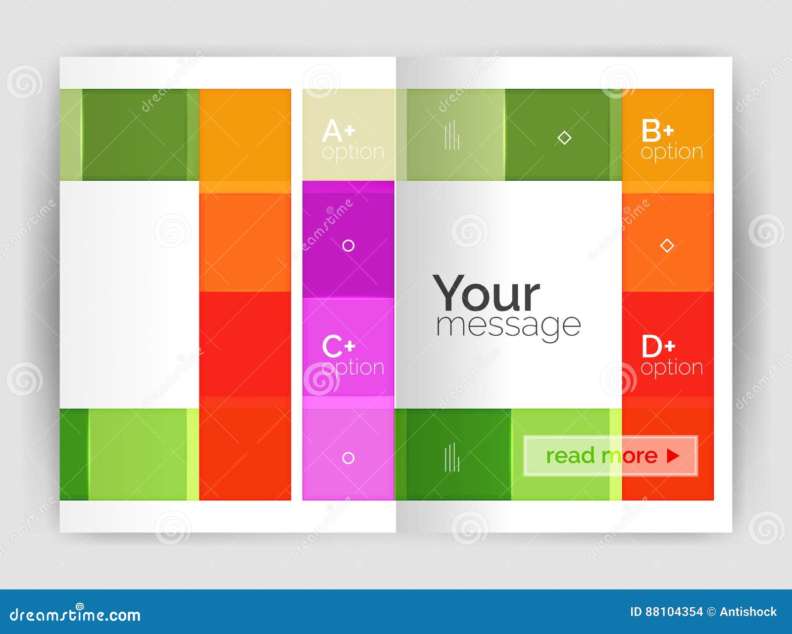 Squares and Rectangles A4 Brochure Template Stock Illustration ...