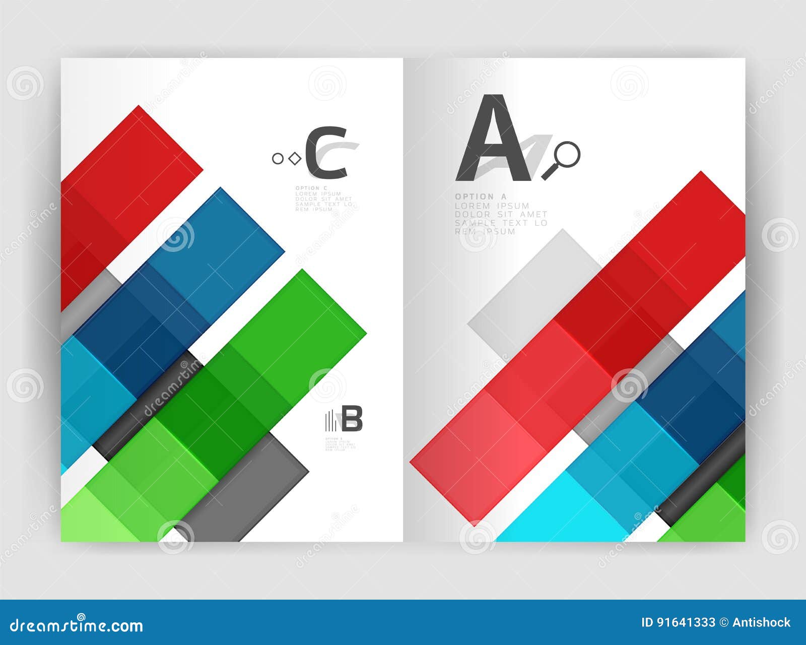 Squares and Rectangles A4 Brochure Template Stock Vector - Illustration ...