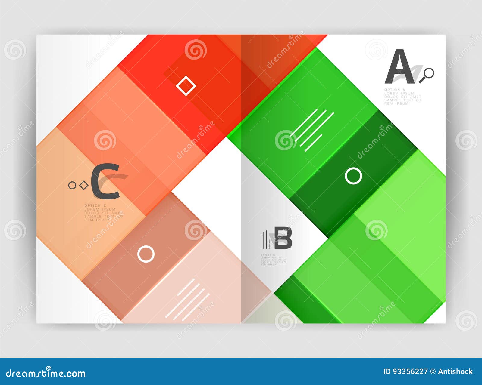 Squares and Rectangles A4 Brochure Template Stock Vector - Illustration ...