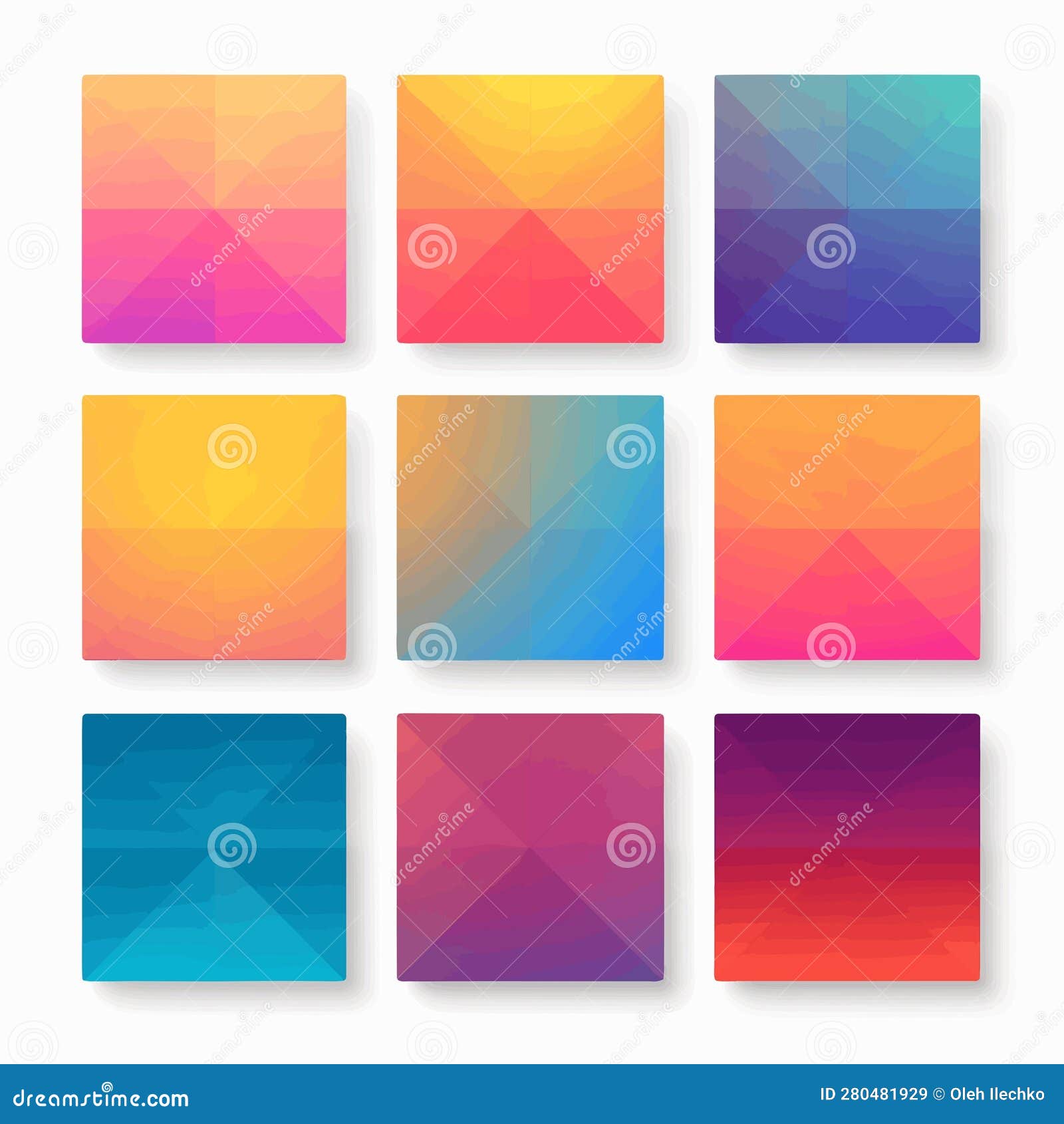Squares Set Gradient Color Vector Illustration Stock Vector ...