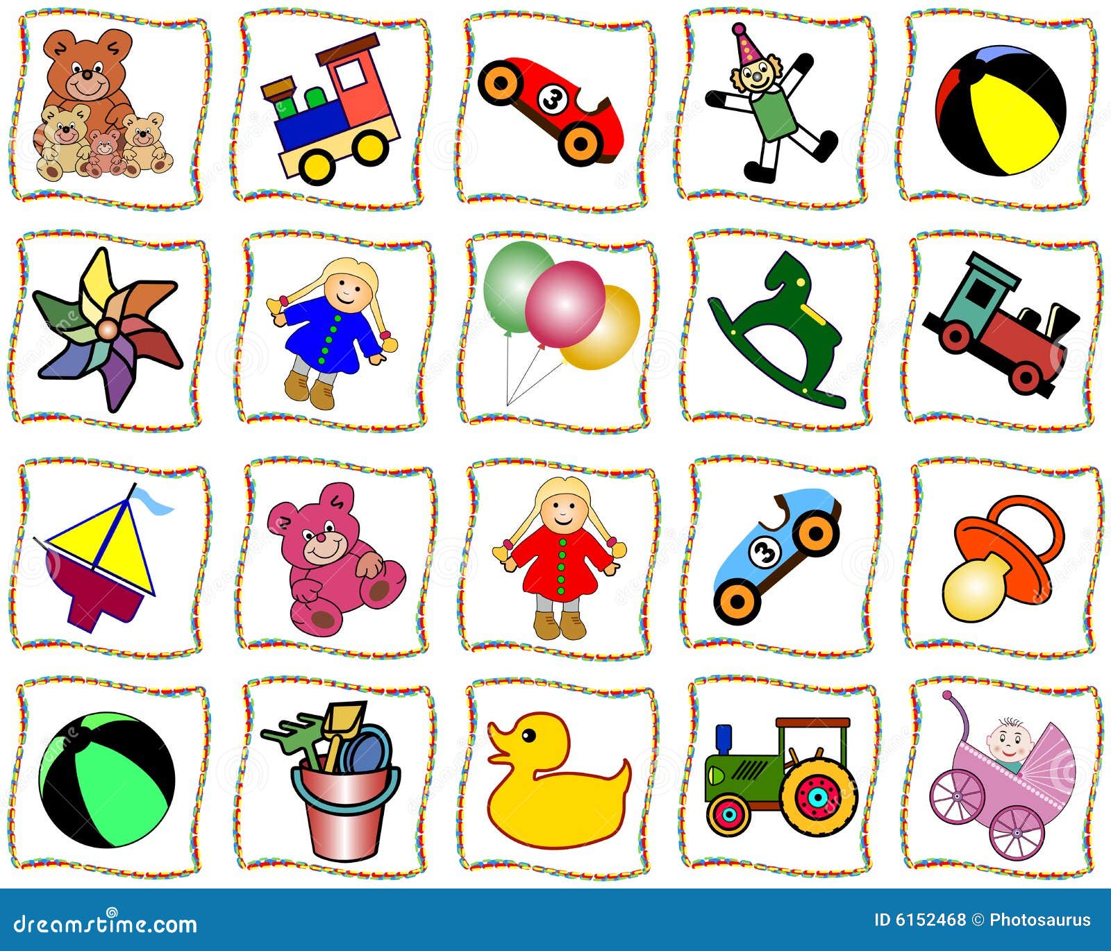 Squares with toys stock vector. Illustration of city, bear - 6152468