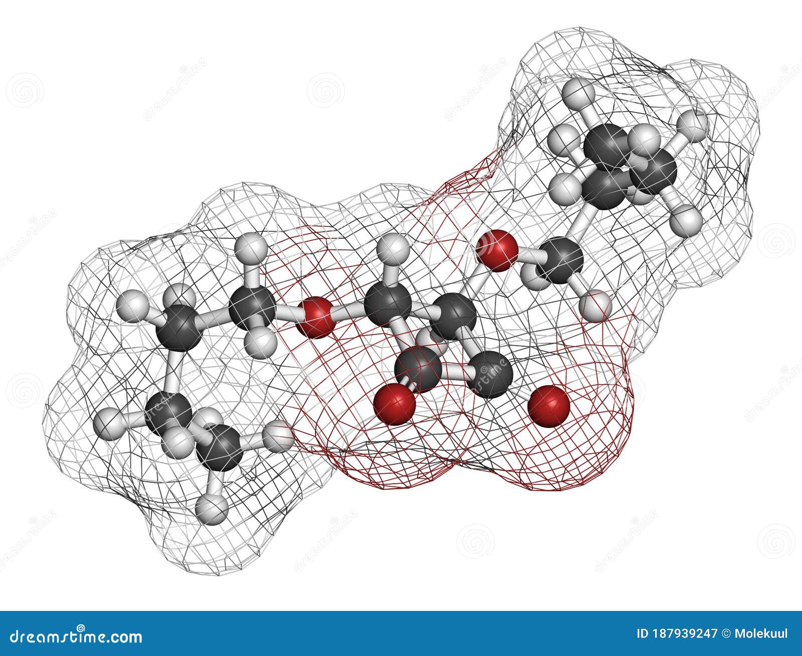 Squaric Acid Dibutyl Ester Drug Molecule. 3D Rendering. Atoms Are ...