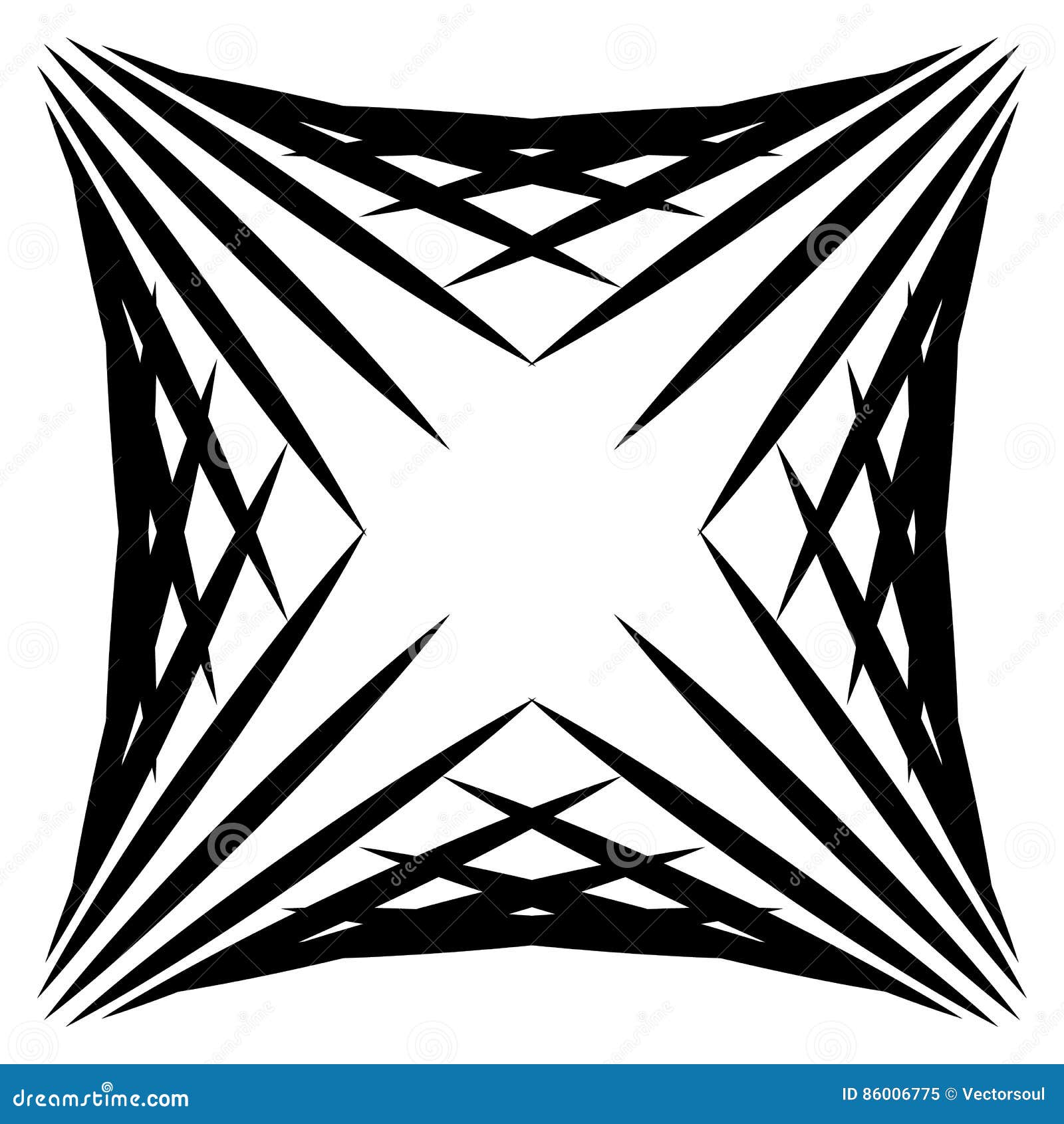 Squarish Geometric Graphic Made of Pointed Lines. Edgy Geometric Stock ...