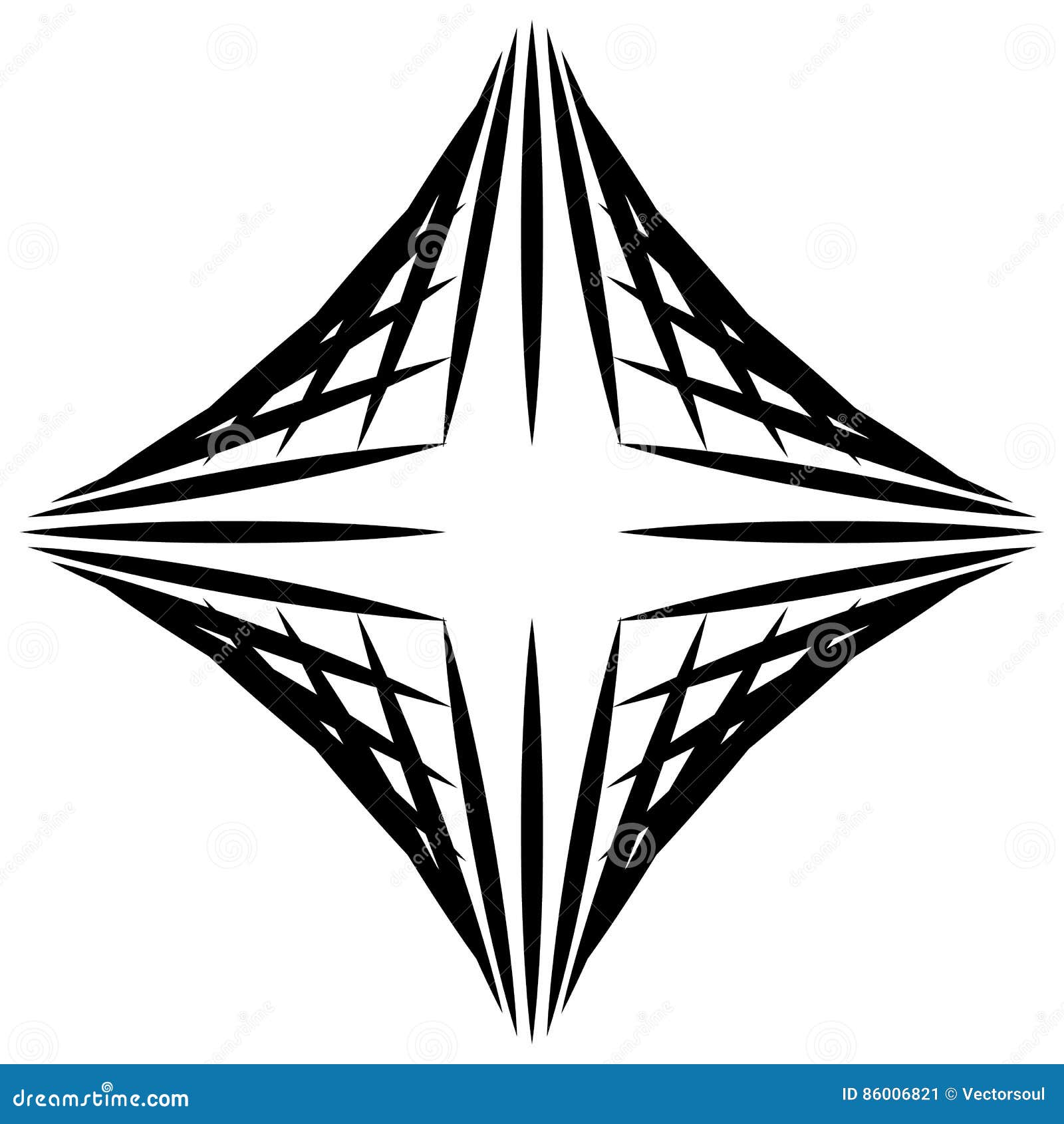 Squarish Geometric Graphic Made of Pointed Lines. Edgy Geometric Stock ...