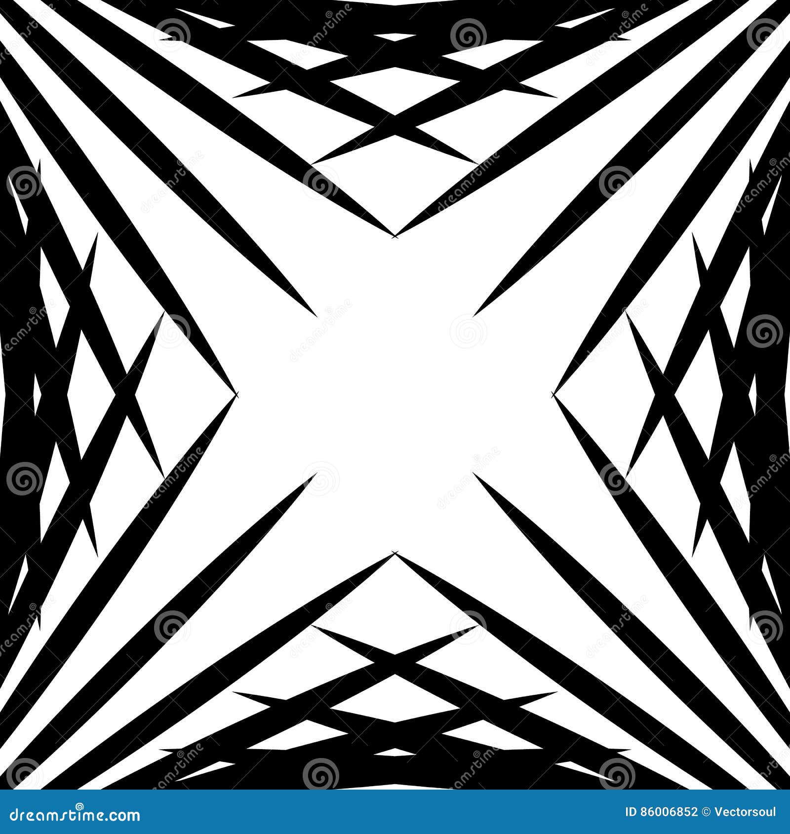 Squarish Geometric Graphic Made of Pointed Lines. Edgy Geometric Stock ...