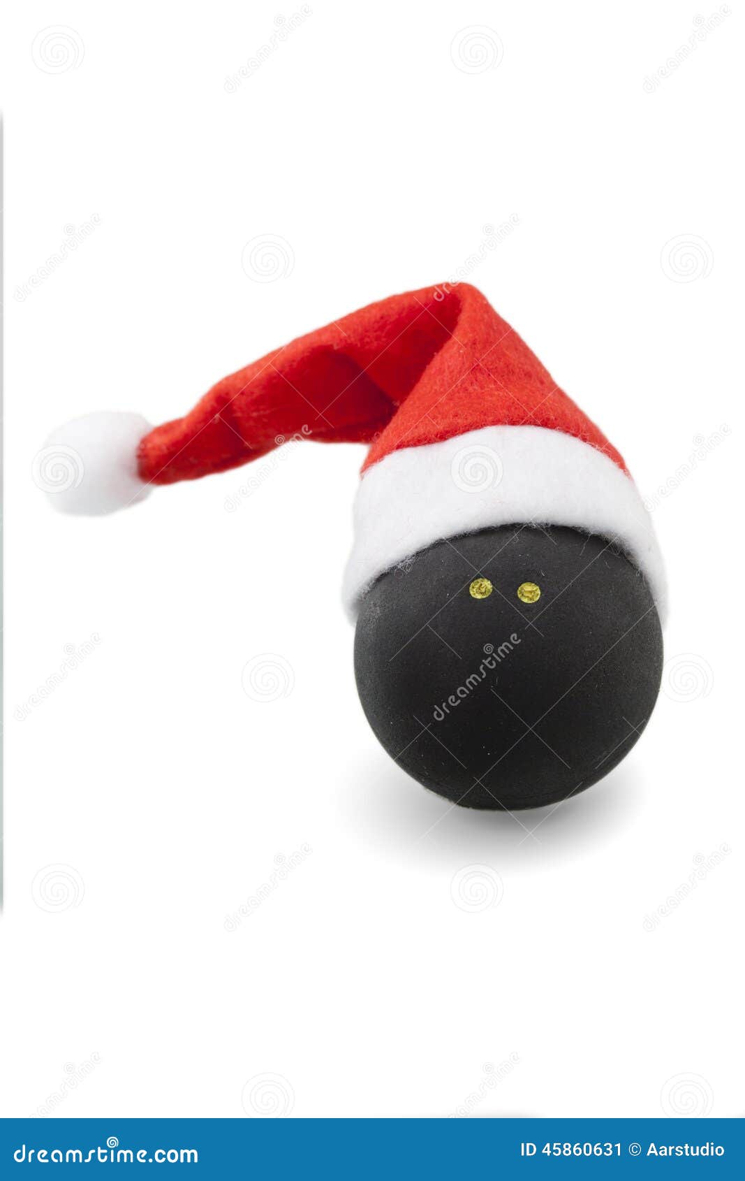 Squash ball with santa hat stock image. Image of squash - 45860631