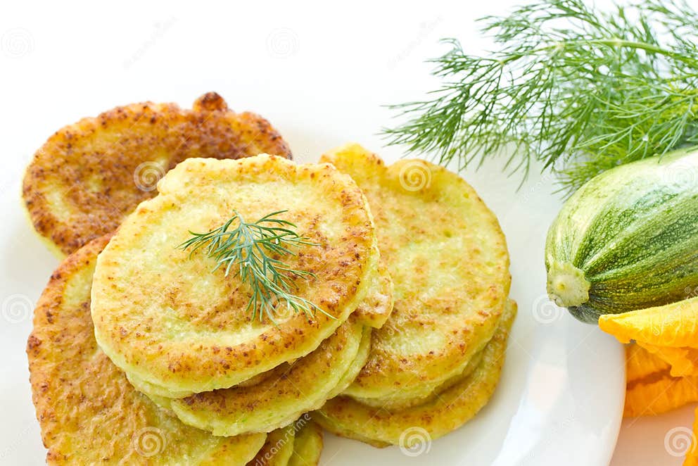 Squash fritters stock image. Image of dill, fritter, green - 25375305