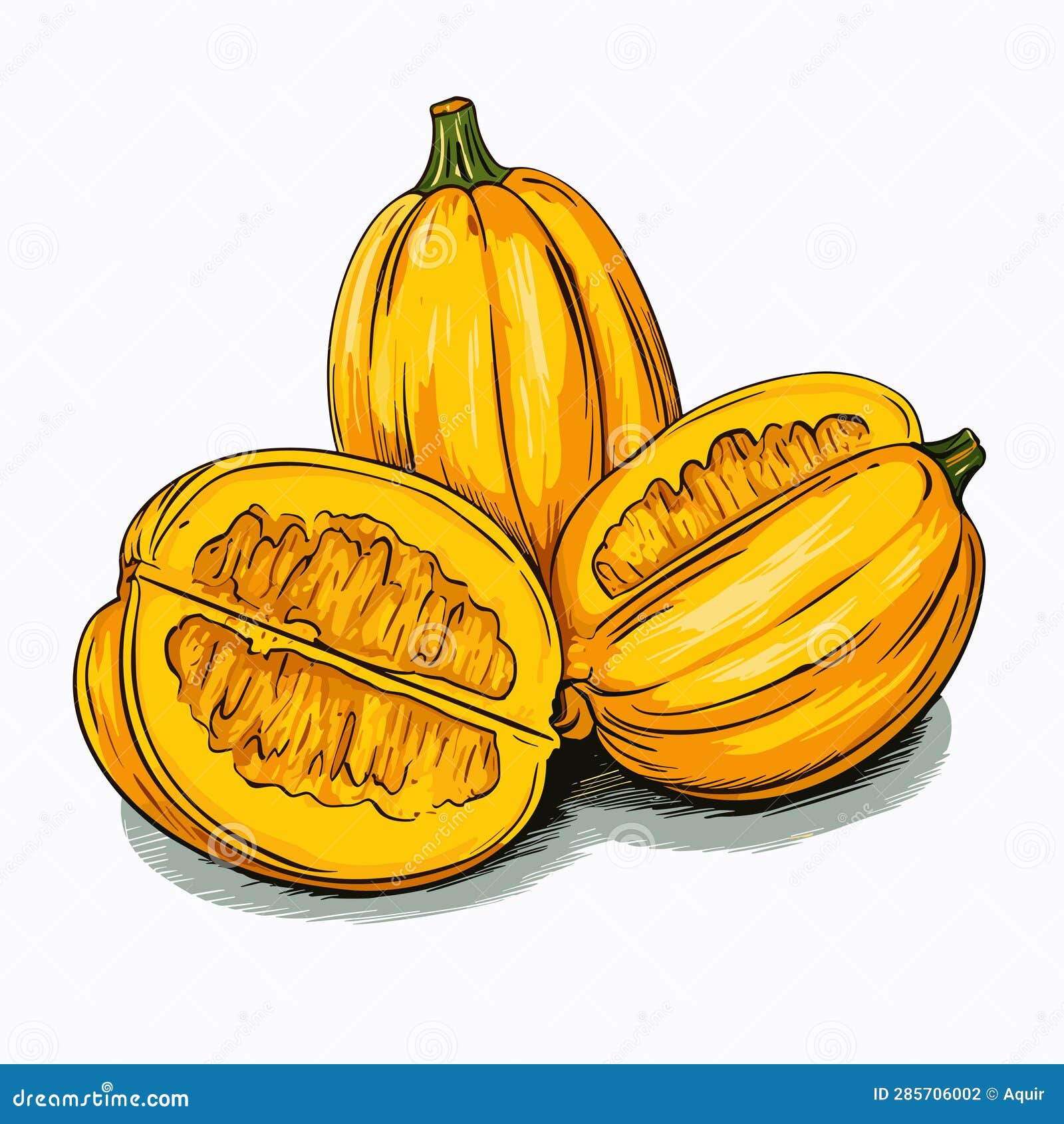 Squash Hand-drawn Illustration. Squash. Vector Doodle Style Cartoon ...
