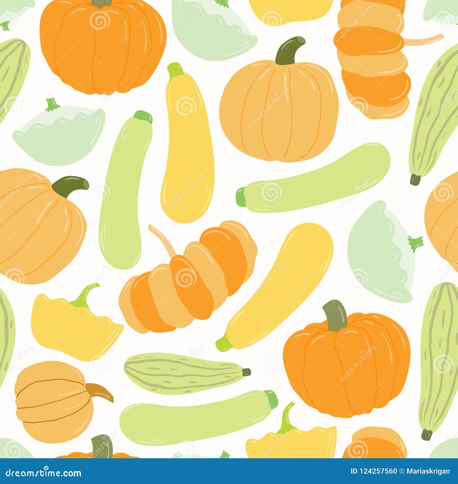 Squash Harvest Seamless Pattern Stock Vector - Illustration of hipster ...