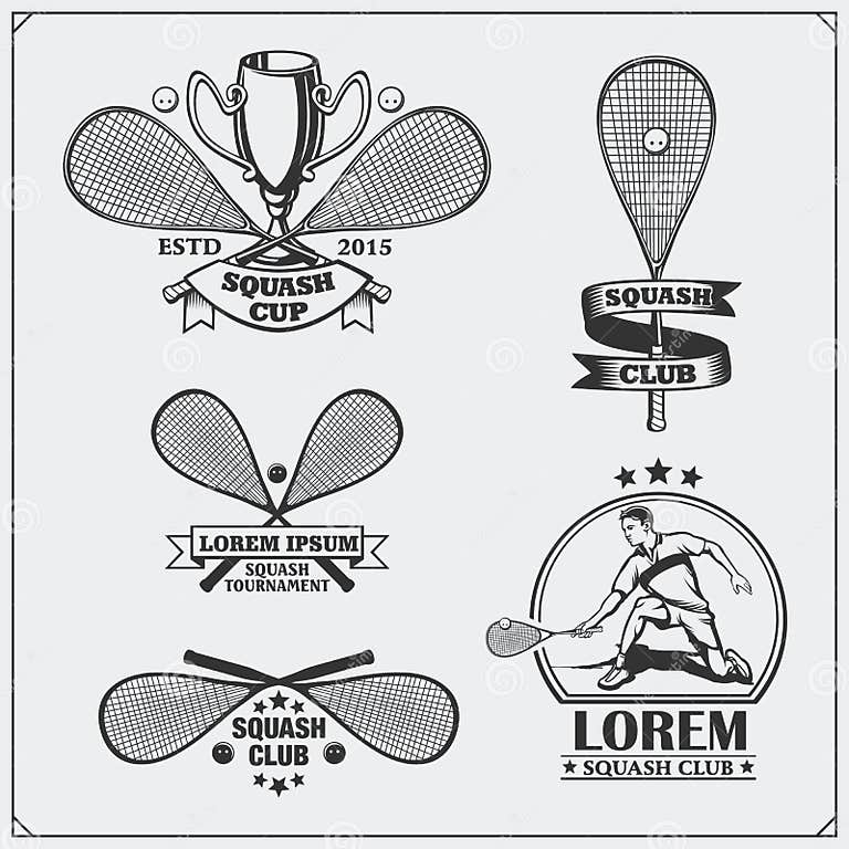 Squash Labels, Emblems, Badges and Design Elements. Stock Vector ...
