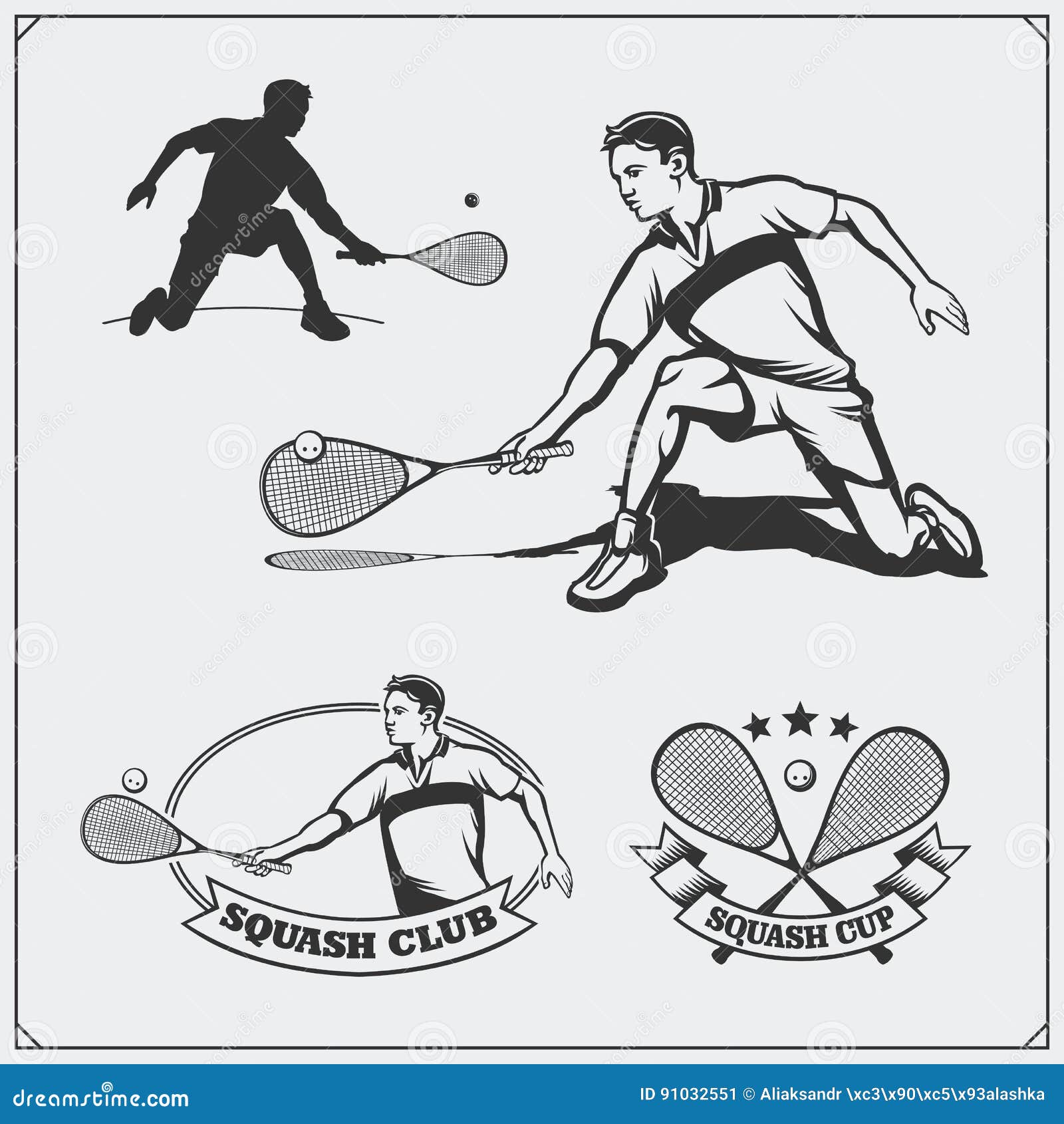 Squash Player Creative Abstract Silhouette Vector Eps10 | CartoonDealer ...