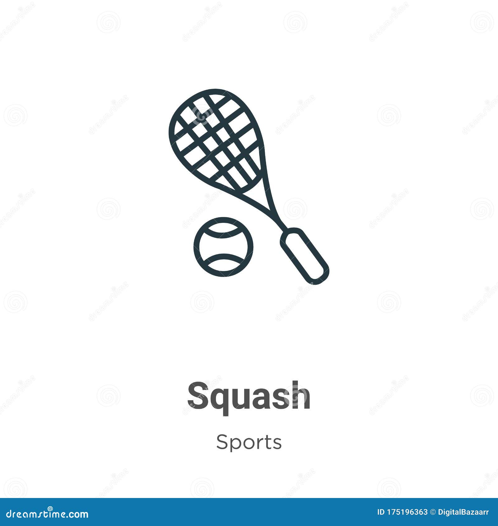 Squash Outline Vector Icon. Thin Line Black Squash Icon, Flat Vector ...