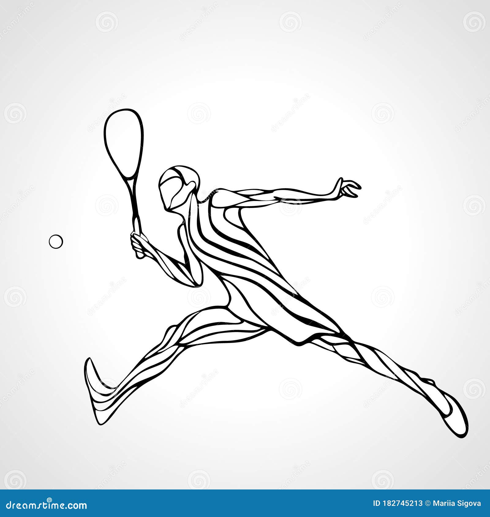 Squash Player Creative Abstract Silhouette Vector Eps10 Stock Vector ...