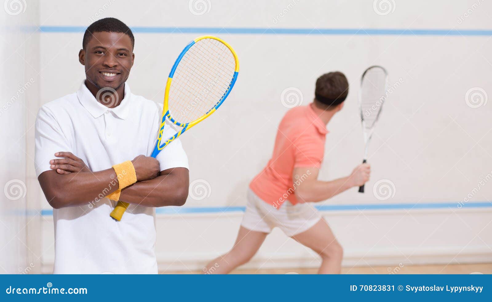 Squash players stock image. Image of caucasian, game - 70823831