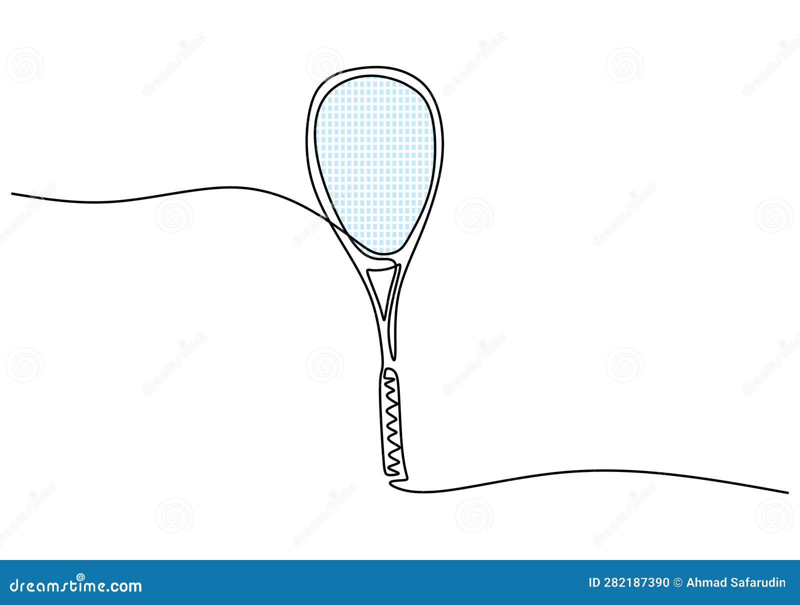 Squash Racket One Line Drawing: Continuous Hand Drawn Sport Theme Stock ...