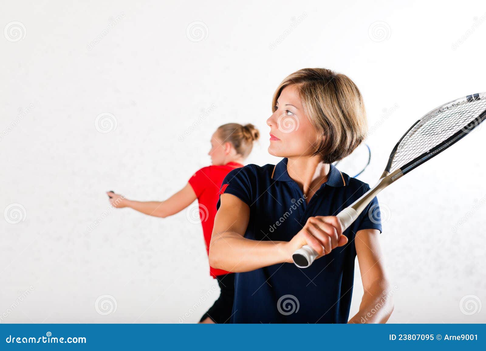 Squash Racket Sport in Gym, Women Competition Stock Image - Image of ...
