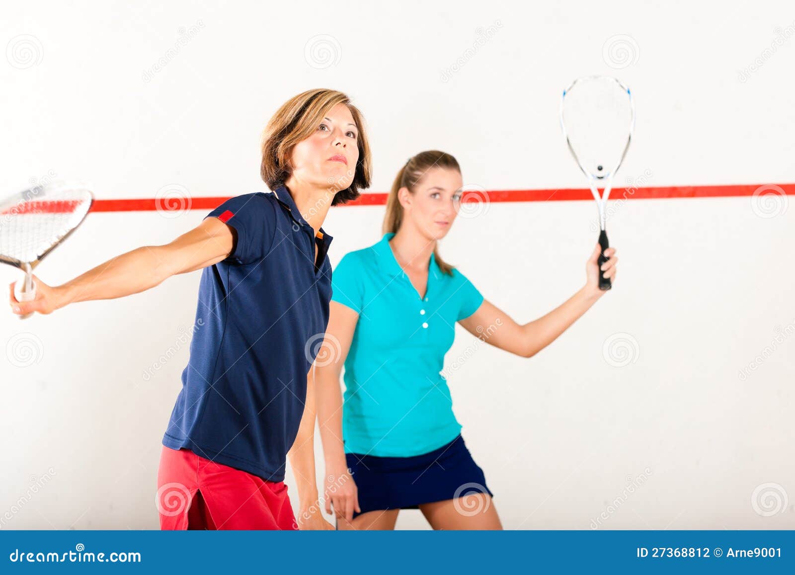Squash Racket Sport in Gym, Women Competition Stock Photo - Image of ...