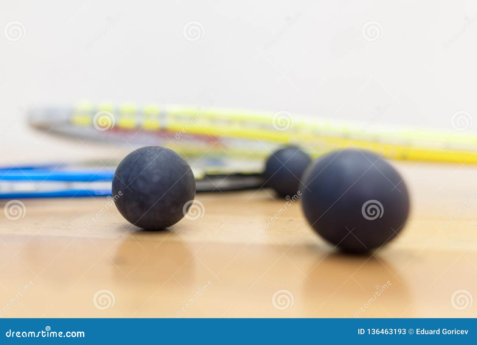 Squash Rackets and Balls on Court Stock Image - Image of active, player ...