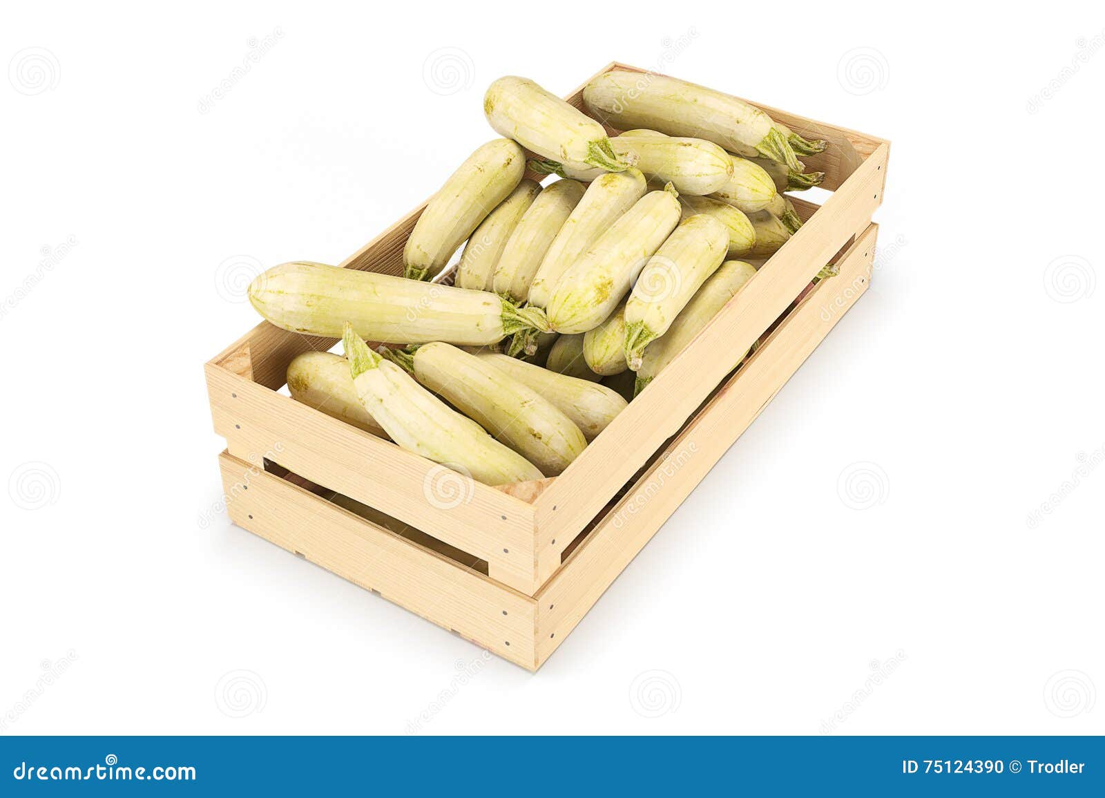 Squash in a Wooden Box. Isolated. 3D Rendering Stock Photo - Image of ...