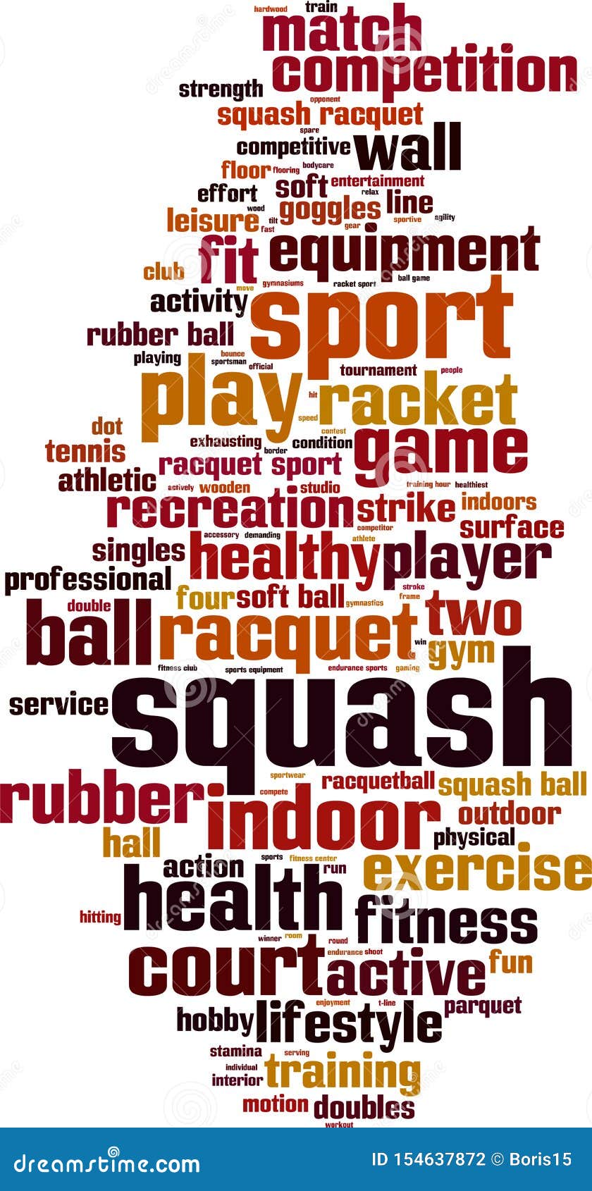 Squash word cloud stock vector. Illustration of sport - 154637872