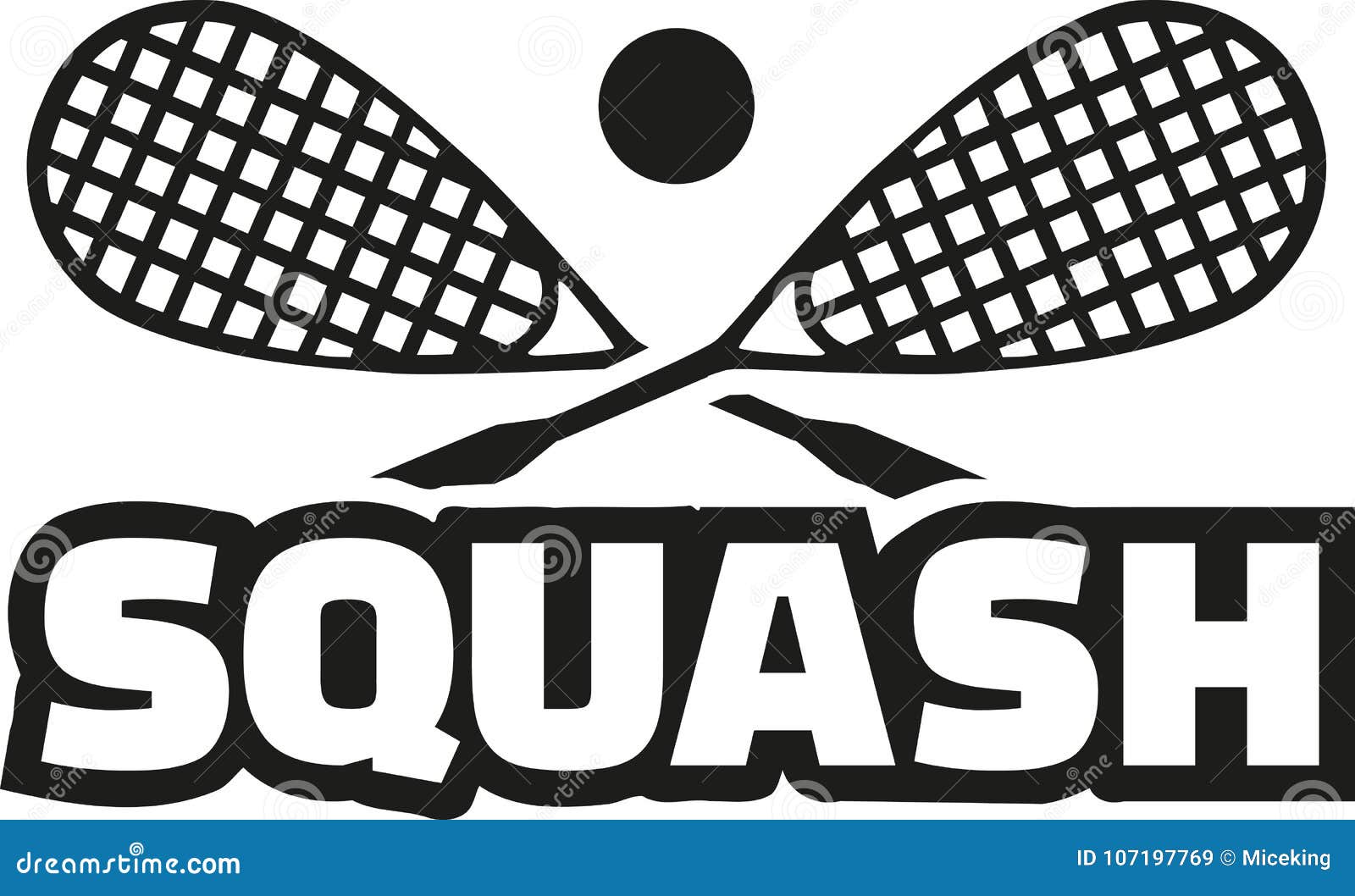 Squash Word with Crossed Rackets Stock Vector - Illustration of squash ...