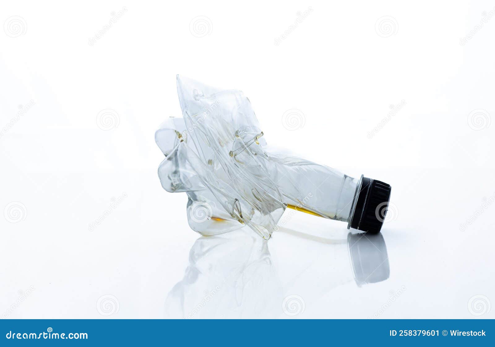 Squashed Plastic Bottle Isolated in the White Background Stock Image ...