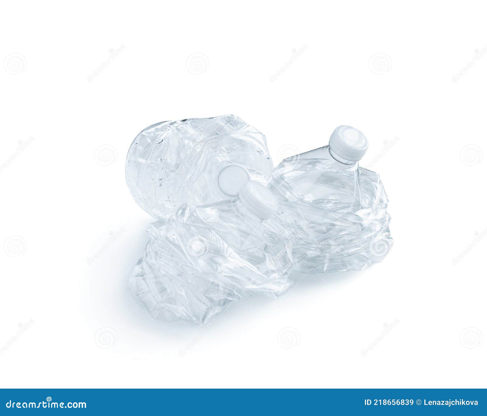 Squashed Plastic Bottles Isolated on White Stock Image - Image of drink ...