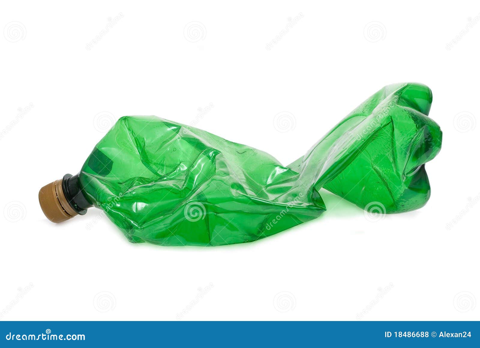 Squashed Plastic Green Bottle Stock Photo - Image of environment ...