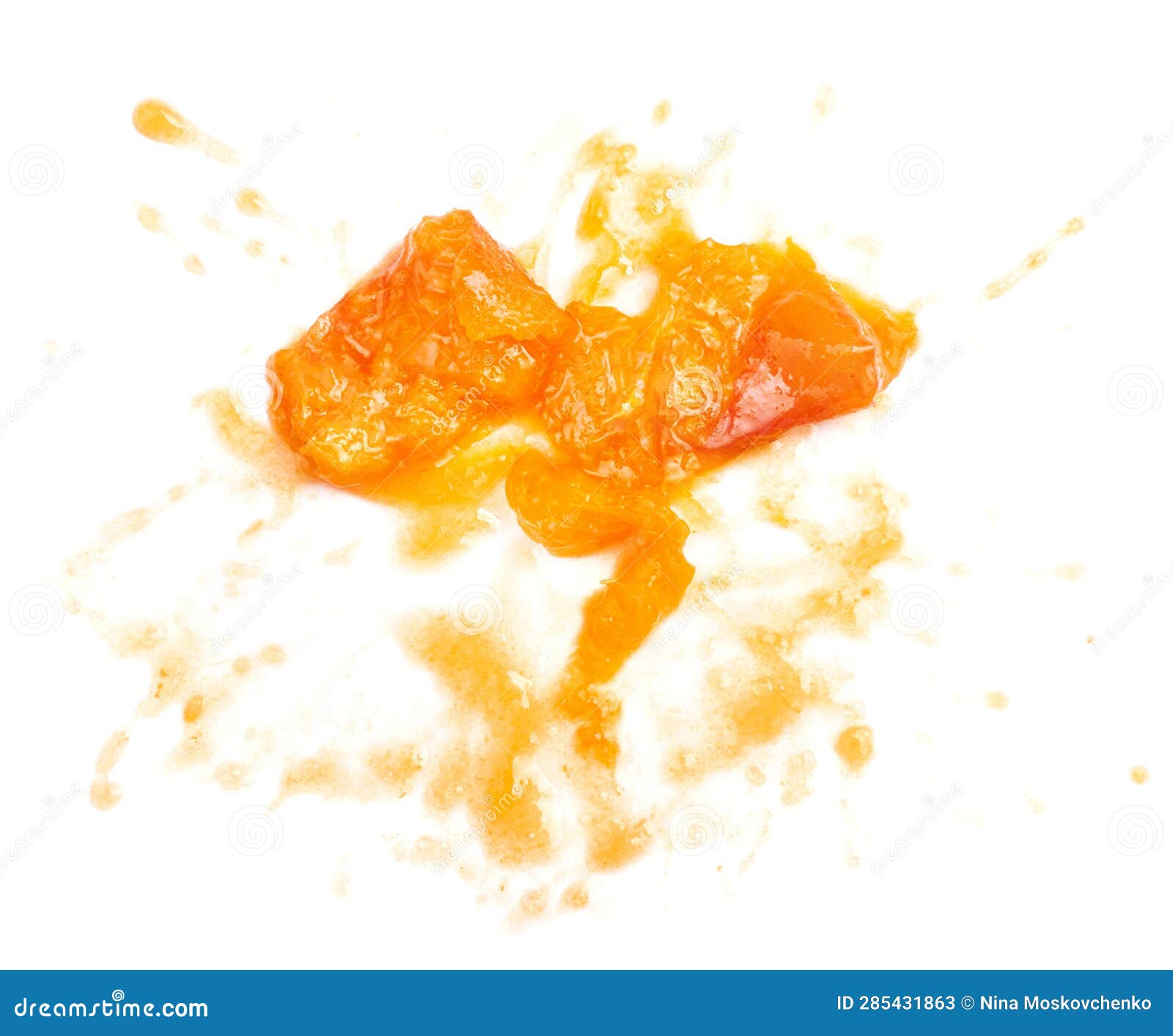 Squashed ripe apricot stock image. Image of peach, spill - 285431863
