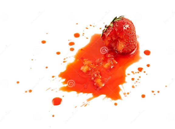 Squashed Strawberry Isolated Stock Photo - Image of bleed, background ...