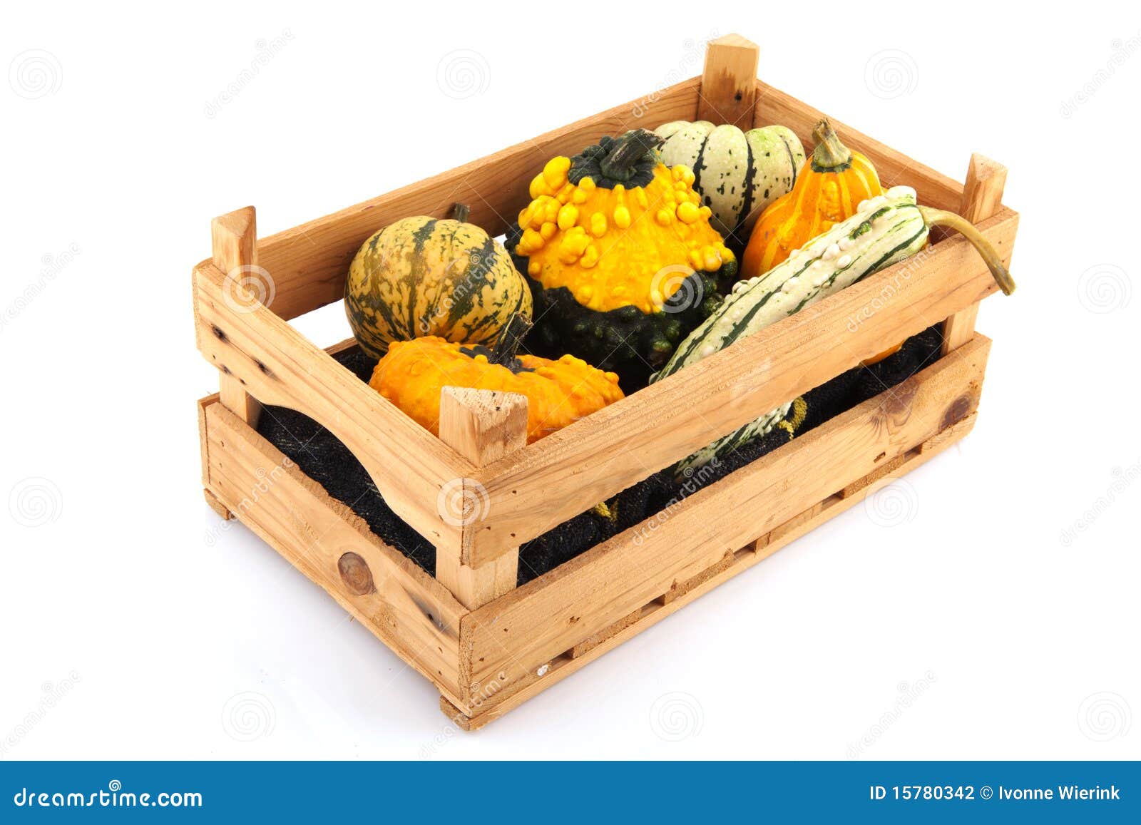 Squashes and Pumpkins in Wooden Crate Stock Photo - Image of decoration ...