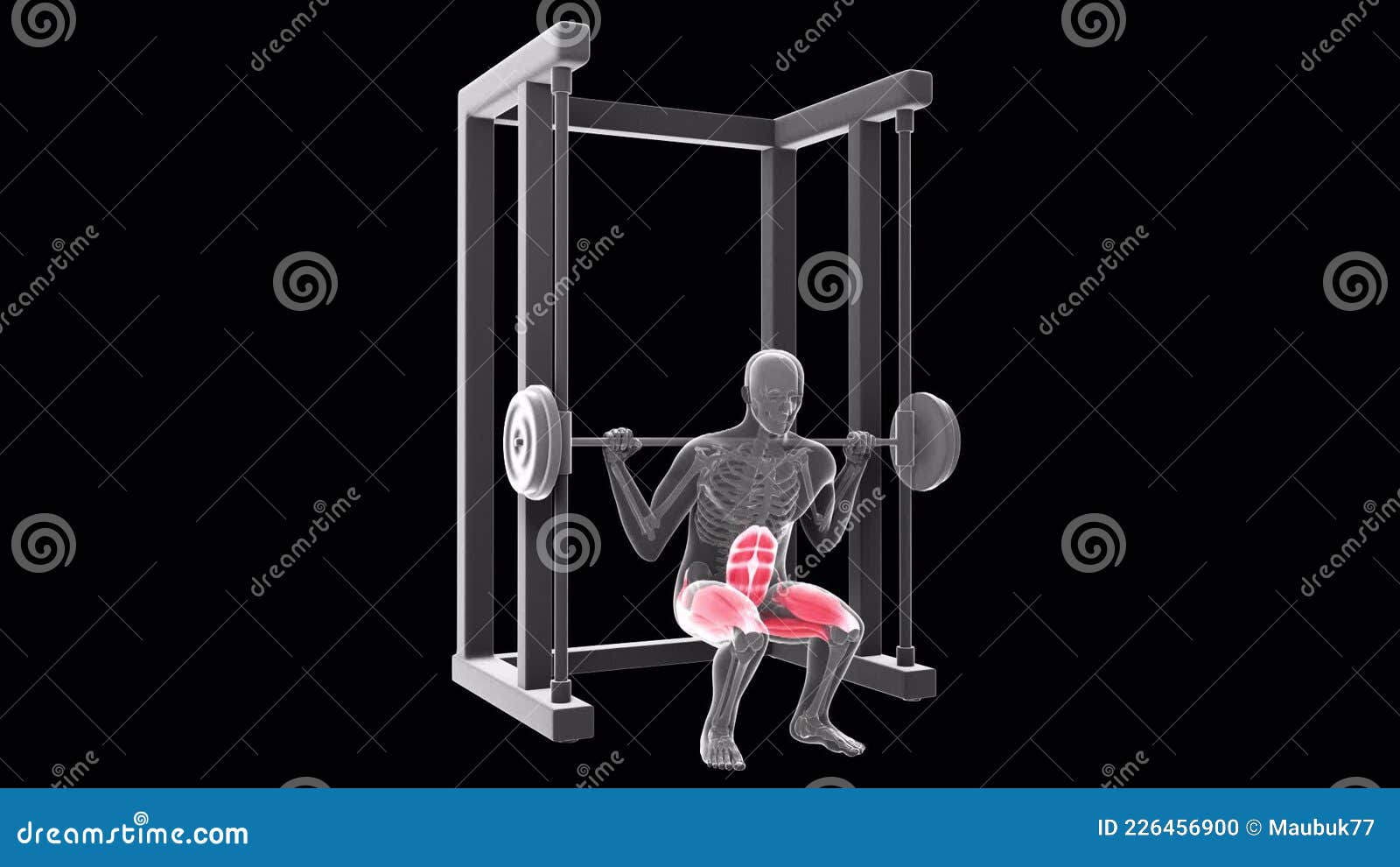 Squat multipower stock footage. Video of performance - 226456900