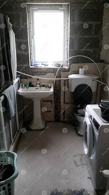 Bathroom stock photo. Image of basic, squat, sink, poor - 122988444